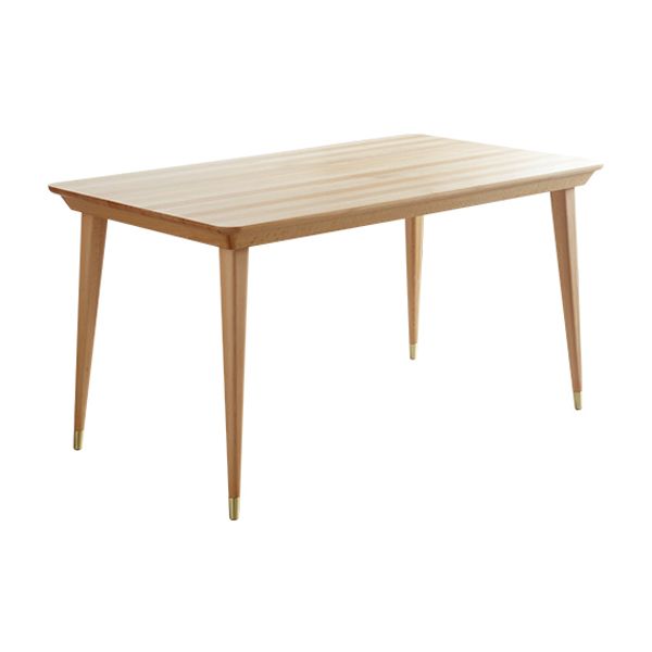 Rectangle Luxury Dining Table Wood Color Fixed Table with Beechwood Solid Wood - Clearhalo