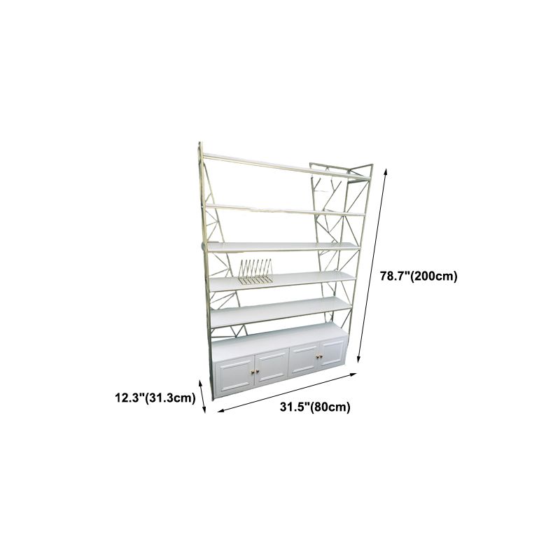 Metal White Bookcase Contemporary Open Back Shelf Bookcase for Bedroom ...