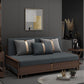Modern Armless Sofa Bed with Storage Linen Sofa Bed in Brown - Clearhalo