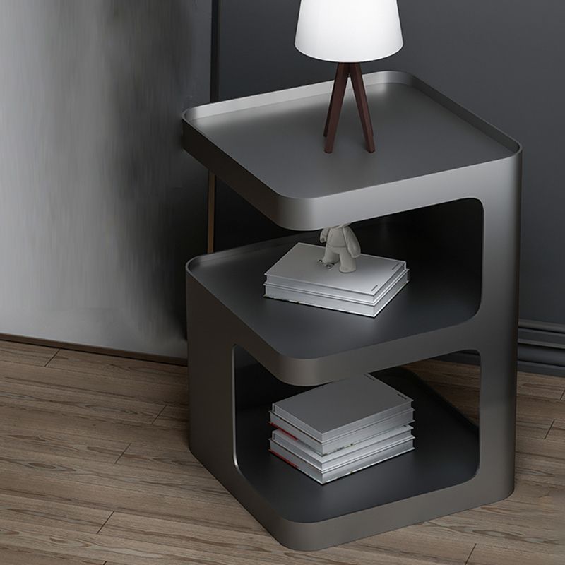 Modern Metal Bed Nightstand Open Storage Night Table for Bedroom ...