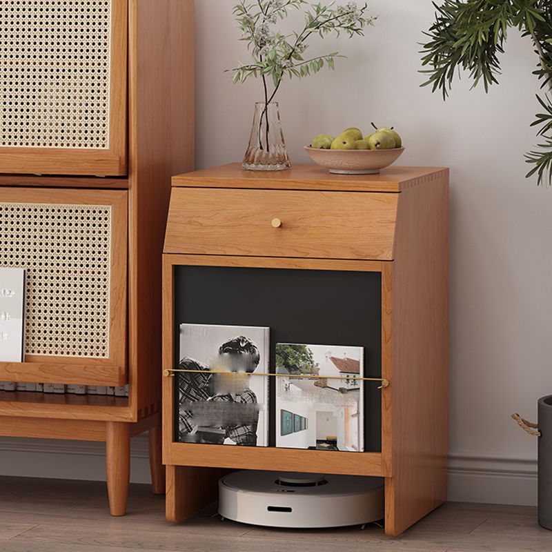 Nordic Style Solid Wood Display Cabinet with Drawer for Living Room ...