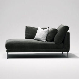 One Armed Contemporary Chaise Rolled Arms with Legs for Living Room ...