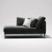 One Armed Contemporary Chaise Rolled Arms with Legs for Living Room ...