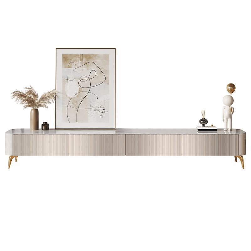 Stone TV Media Console Contemporary Stand Console with 4 Drawers ...
