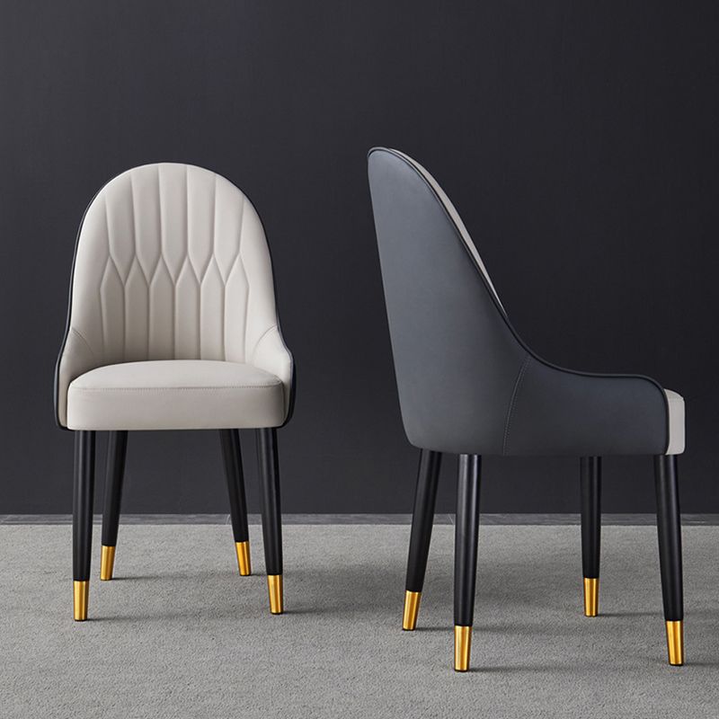 Home Scandinavian Arm Chair Metal Parsons Upholstered Dining Room Chair ...