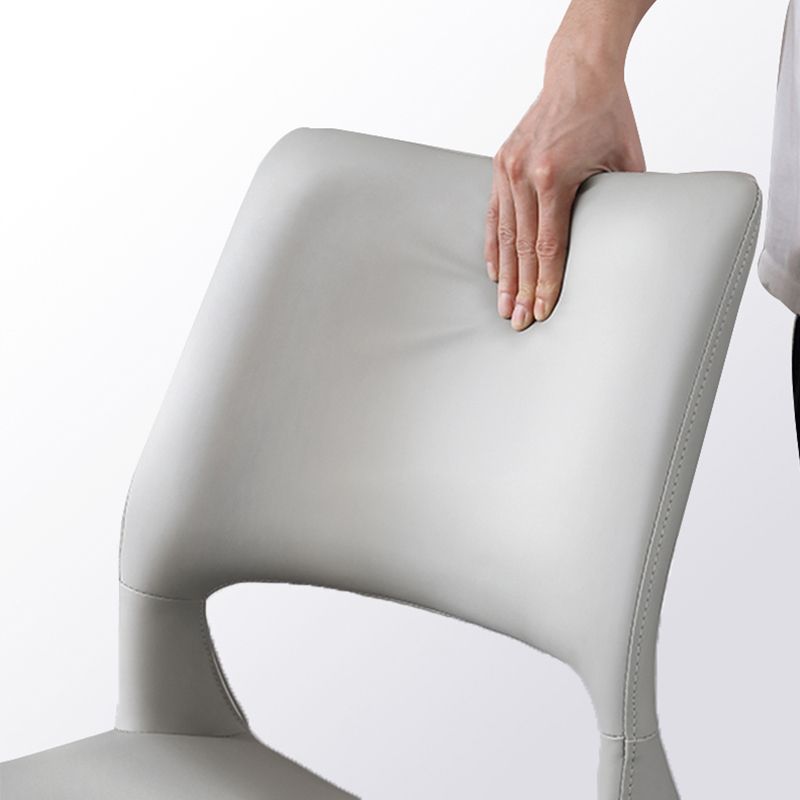 Industrial Kitchen Dining Side Chair Open Back Metal Side Chair - Clearhalo