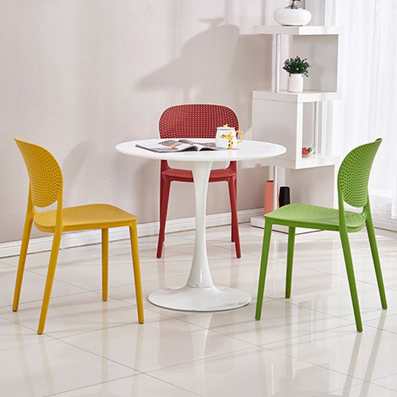 Plastic Modern Indoor-Outdoor Side Chair Home Open Back Dining Side ...