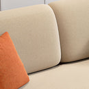 Glam Style Beige Futon Sleeper Sofa with Pillow Back and Square Arms ...