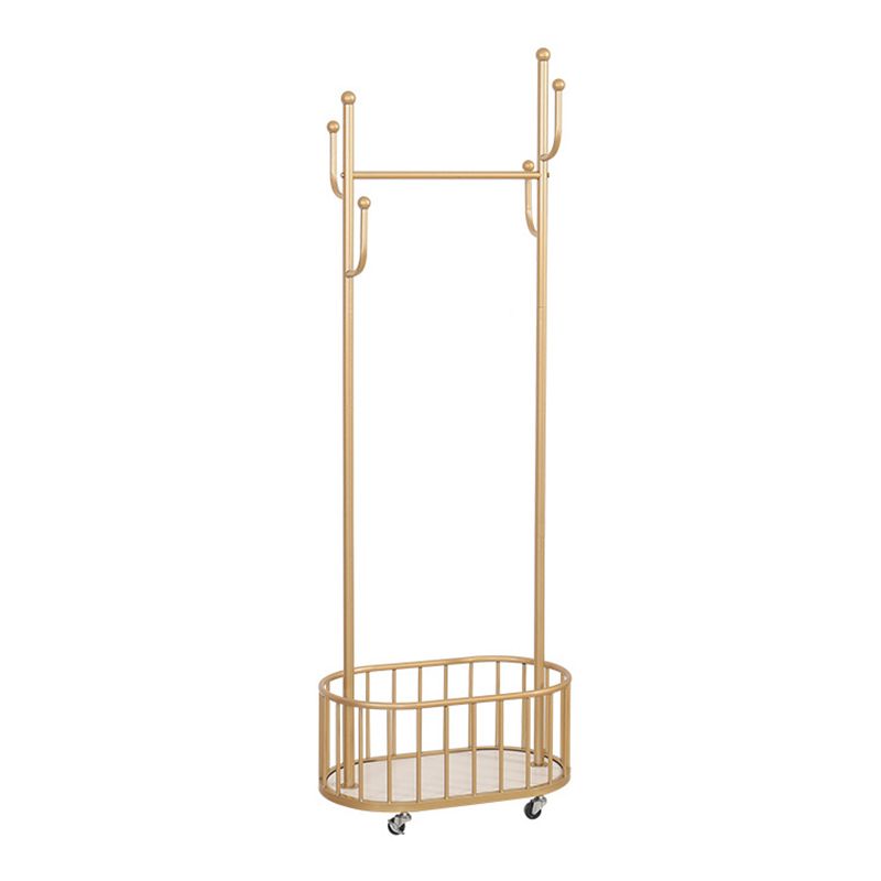 Metal Entry Hall Tree Hooks and Beach Coat Rack with Hanging Rail ...