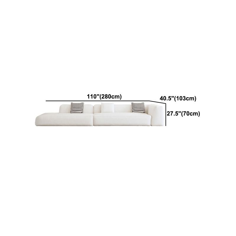 Single Side Armrest Sectional Sponge Cushioned White Uncushioned ...
