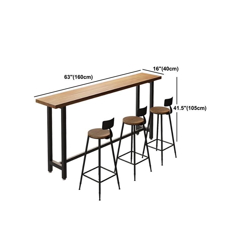 Solid Wood Pub Table Modern Bar Height Rectangle Bar Table for Indoor ...