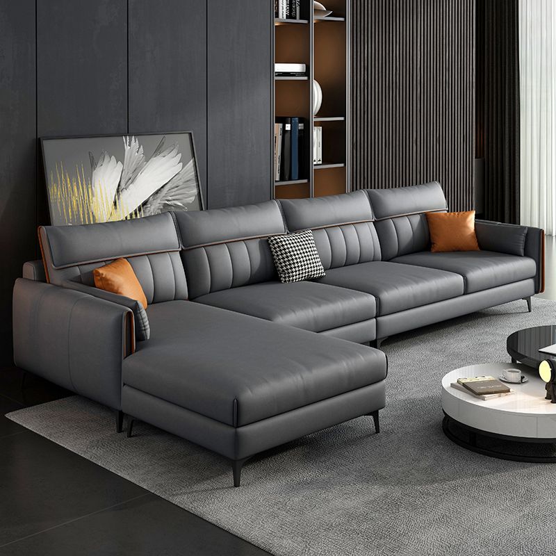 Modern Recessed Arm 4-seat Sectional with Recessed Arm for Living Room ...