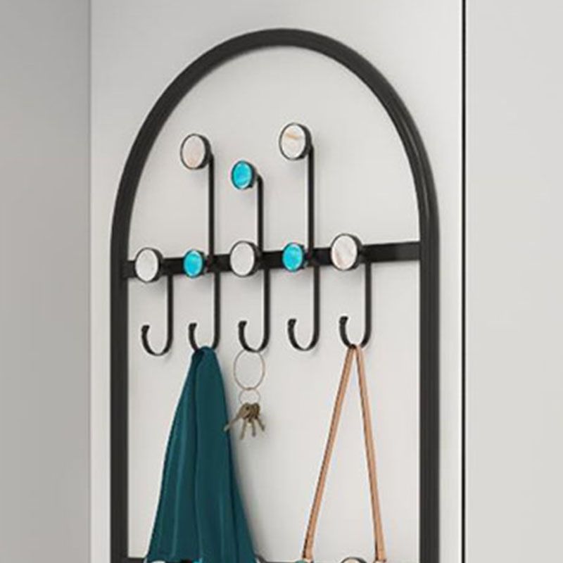 Metal Wall-Mounted Hall Tree Mirror Included Hall Stand for Living Room ...