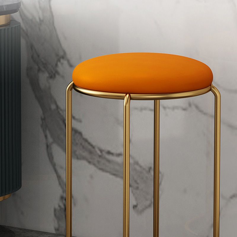 Velvet Scratch Resistant Ottoman Pure Color Round Glam Standard Round ...