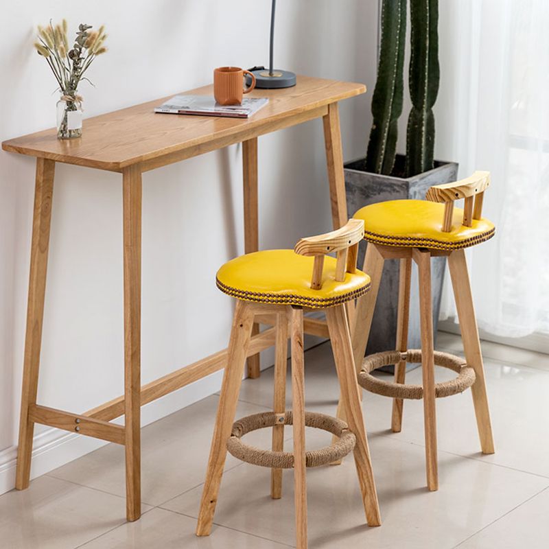 Modern Solid Wood Bar Table Rectangle Bar Table for Breakroom - Clearhalo