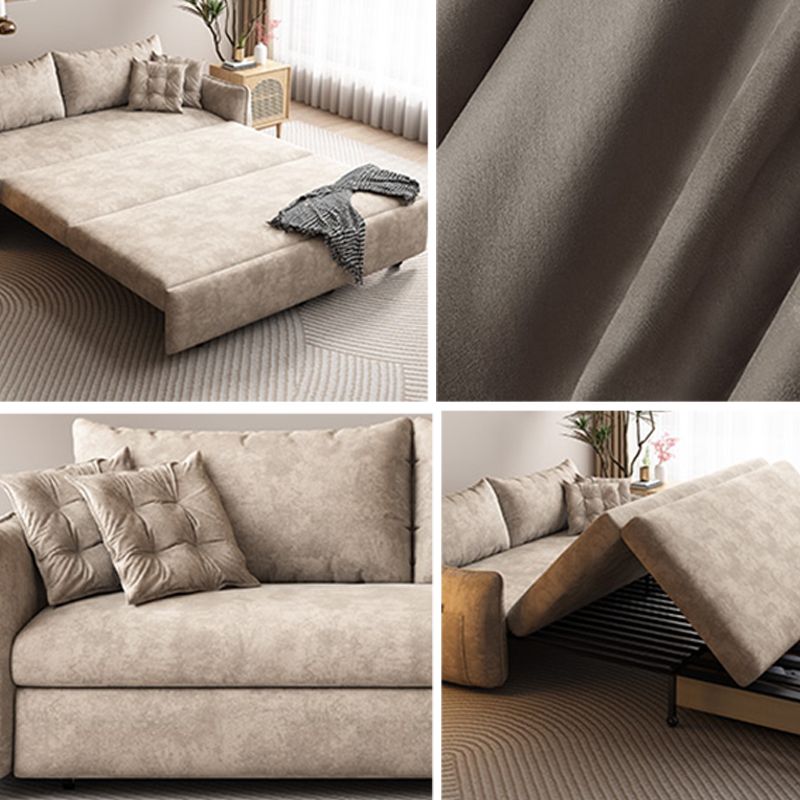 Glam Style Futon Sleeper Sofa Bed Living Room Square Arms Sofa Futon ...