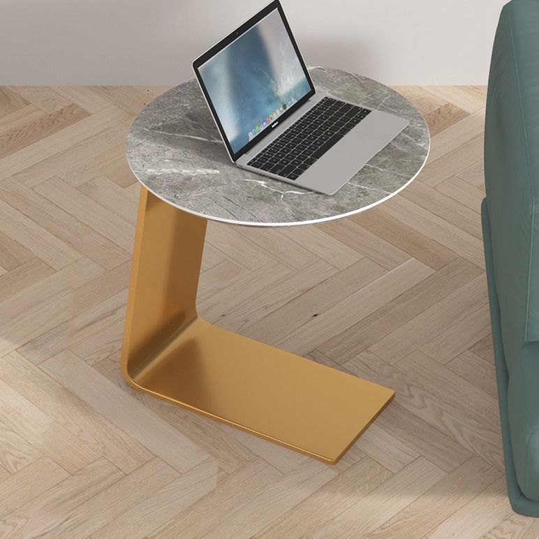 19.69" Tall Contemporary Style Side End Table Metal C Round Sofa Side ...