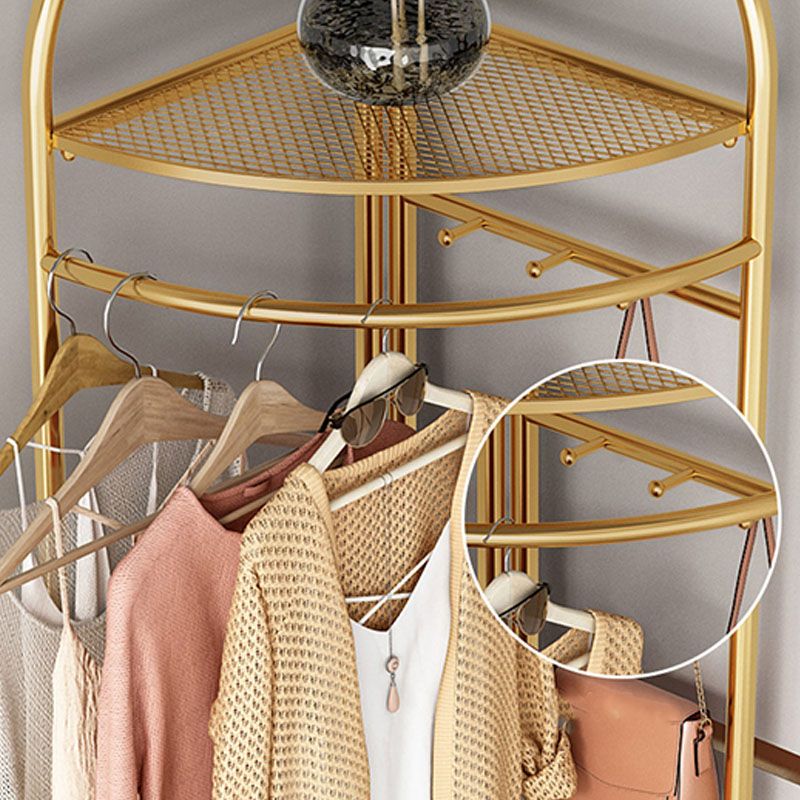 Glam Hall Stand Metal Gold and Black Shelving Included Free Standing ...
