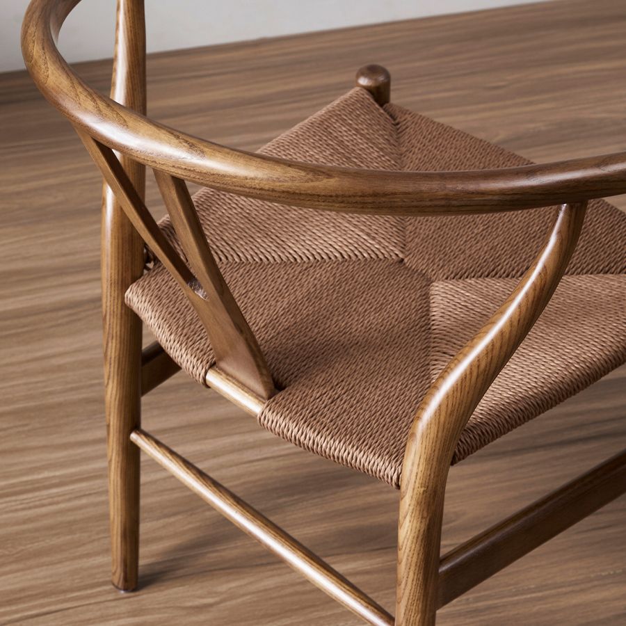 Traditional Style Ash Wood Chair Fork Bone Back Side Dining Room Chair ...