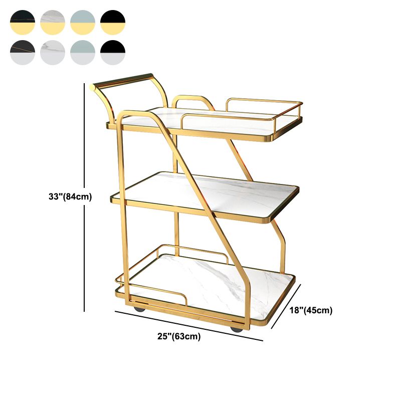 33.07" High Rolling Contemporary Prep Table Stone Prep Table - Clearhalo