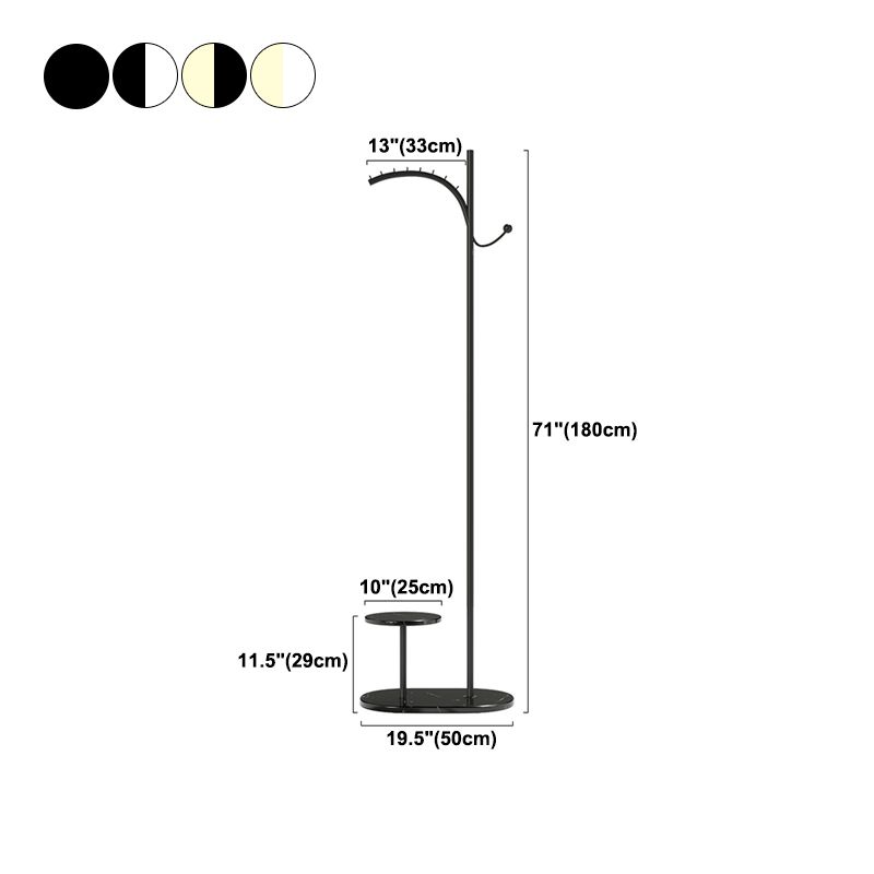 Modern Metal Hall Tree Entryway Hook and Marble Table Coat Hanger ...