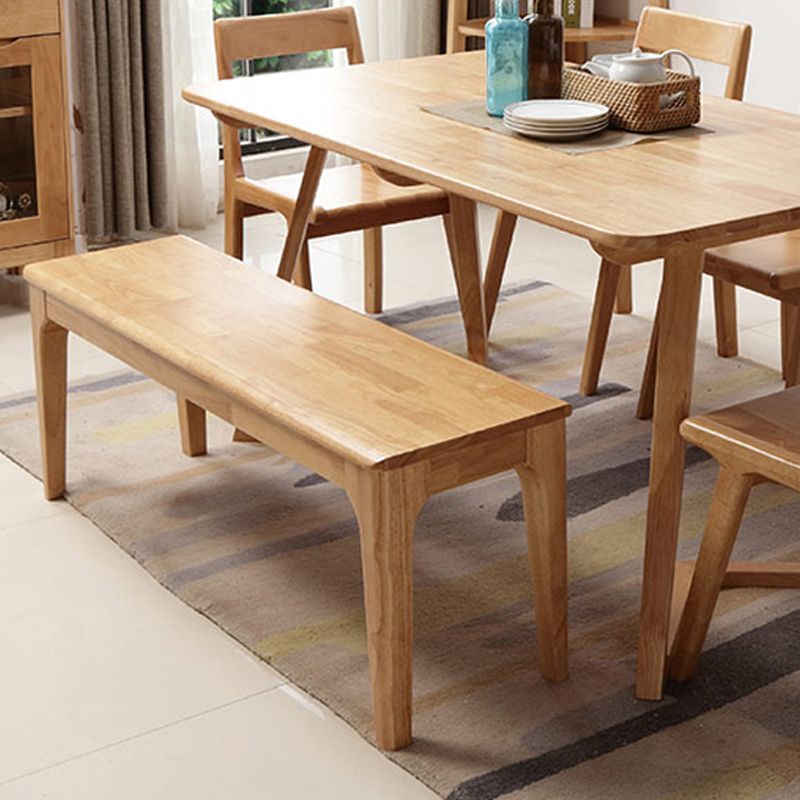 Modern Rectangle Oak Bench Solid Color Bench with Legs for Kitchen ...