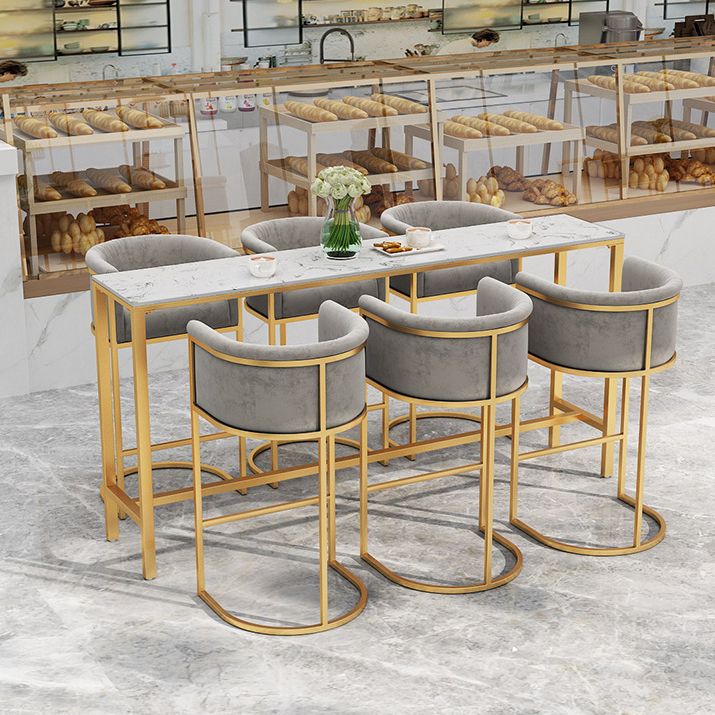 Glam Style Bar Table Faux Marble Bar Dining Table for Living Room ...