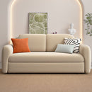 Glam Style Beige Futon Sleeper Sofa with Pillow Back and Square Arms ...
