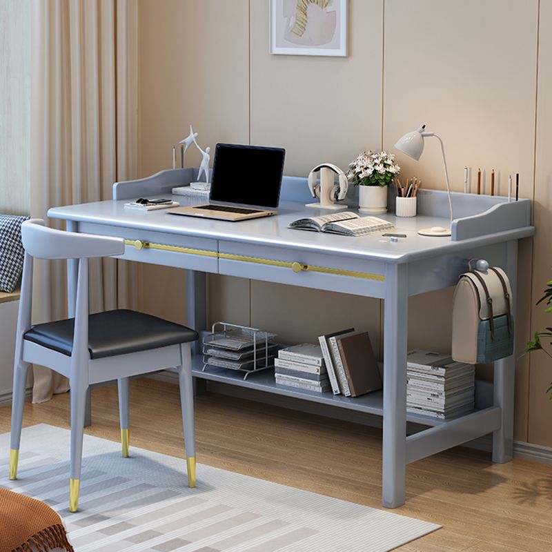 Rubber Wood Glam Style Computer Desk Home 23.6 Inch Wide Writing Desk ...