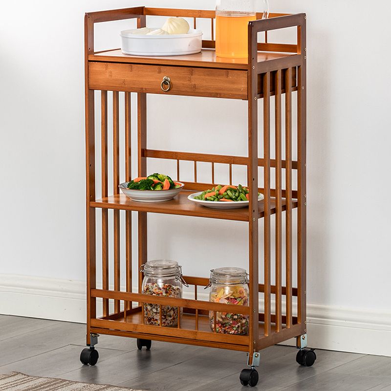 Contemporary Style Rolling Prep Table Wooden Prep Table for Restaurant ...