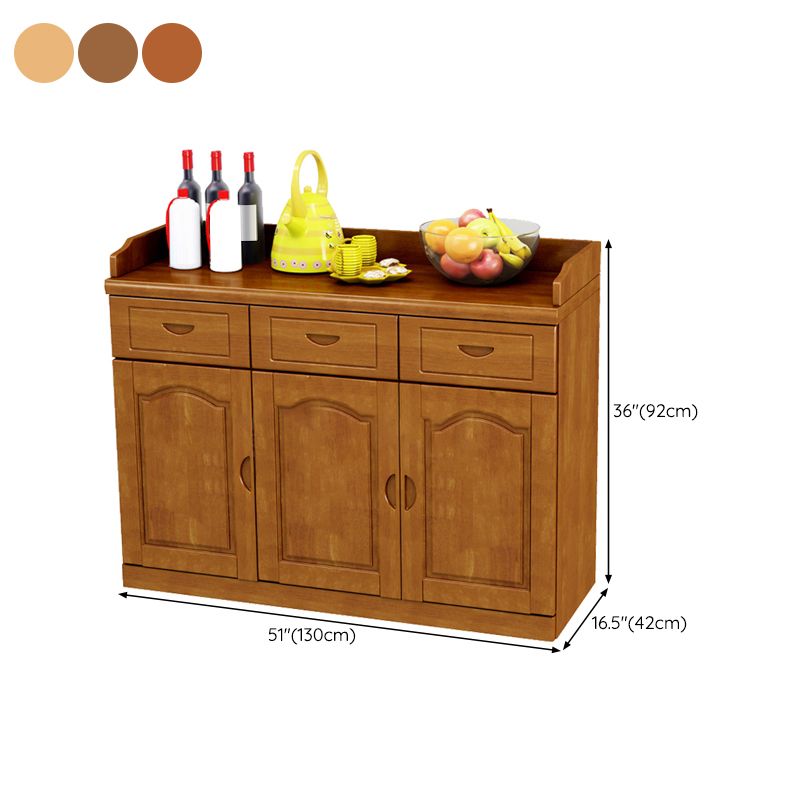 Solid Wood Buffet Table Modern Style Side Board with Cabinets and ...