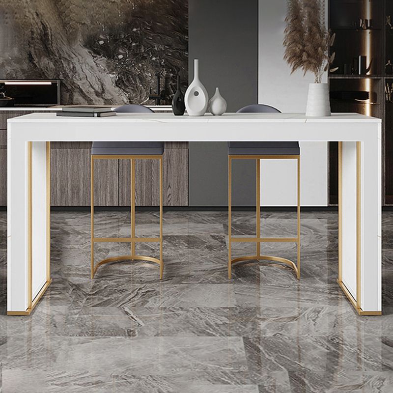 Modern Bar Pub Table Set 1/3 Pcs Rectangle Stone Top Bar Table and ...
