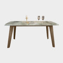 Scandinavian Style Rectangular Sintered Stone Table Brown Legs Dining ...