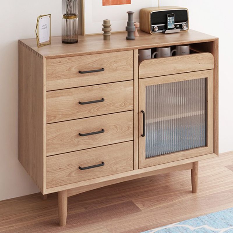 Wooden Sideboard Contemporary Home Side Board with Drawers and Cabinets ...