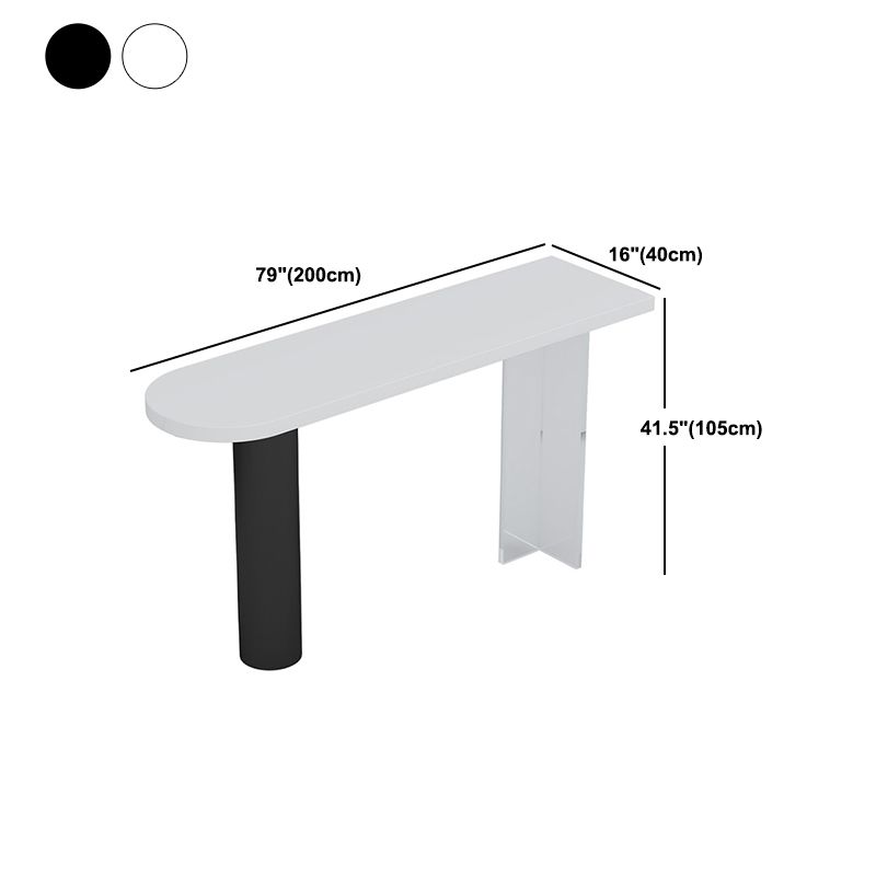 White Top Bar Dining Table Industrial Bar Dining Table with Sled Base ...