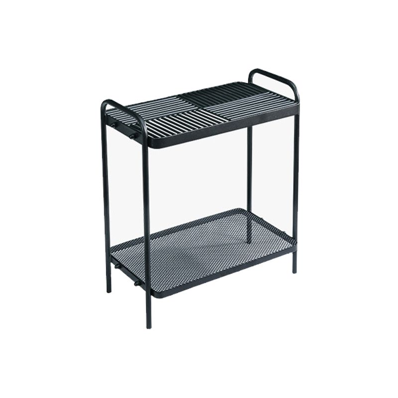 4 Legs Rectangular Side Table 19.68 inch Wide End Table with 2 Shelves ...