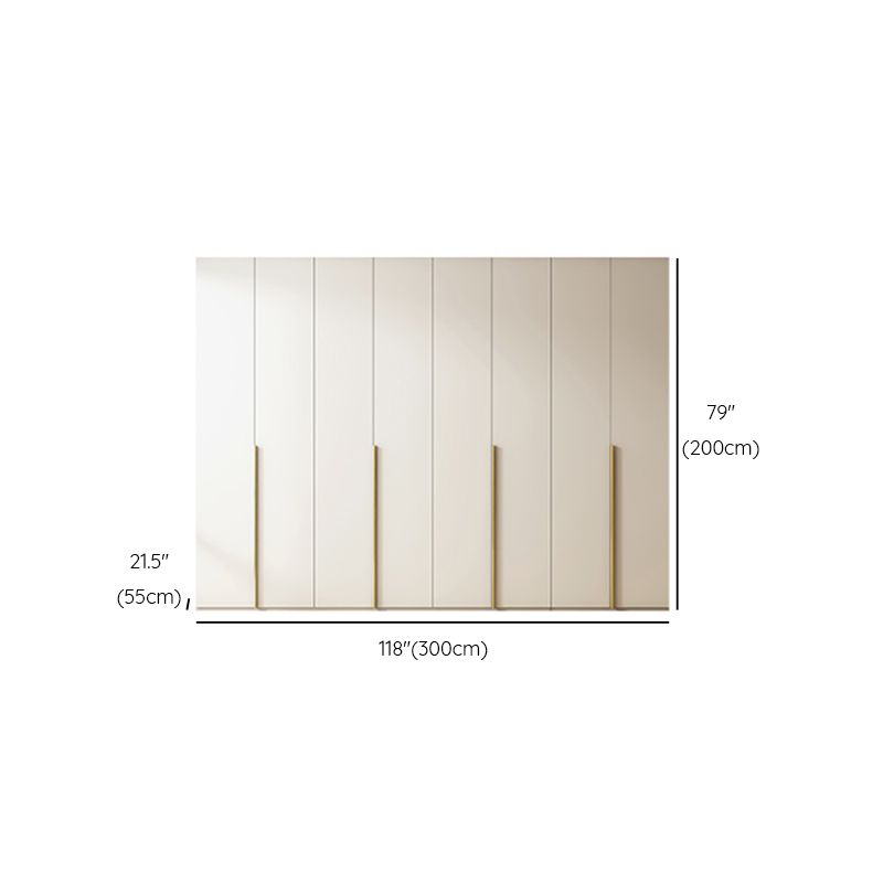Modern Artificial Wood Wardrobe Freestanding Wardrobe in White - Clearhalo