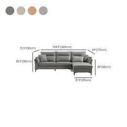 35.4" W Contemporary Sectionals Faux Leather Sectional Sofa Set - Clearhalo