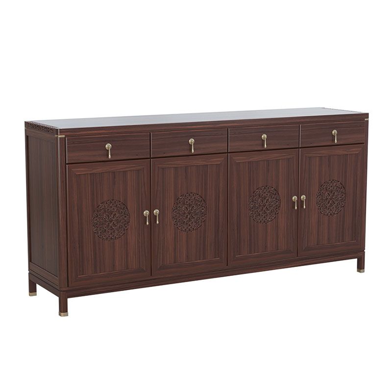 Modern Buffet Table Solid Wood Buffet Stand with Doors for Dining Room ...