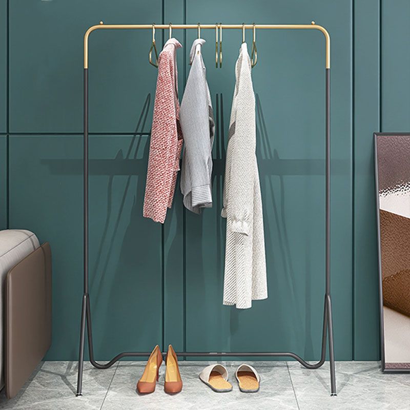 Modern Metal Hall Tree Hanging Rail and Lower Shelf Entryway Kit ...