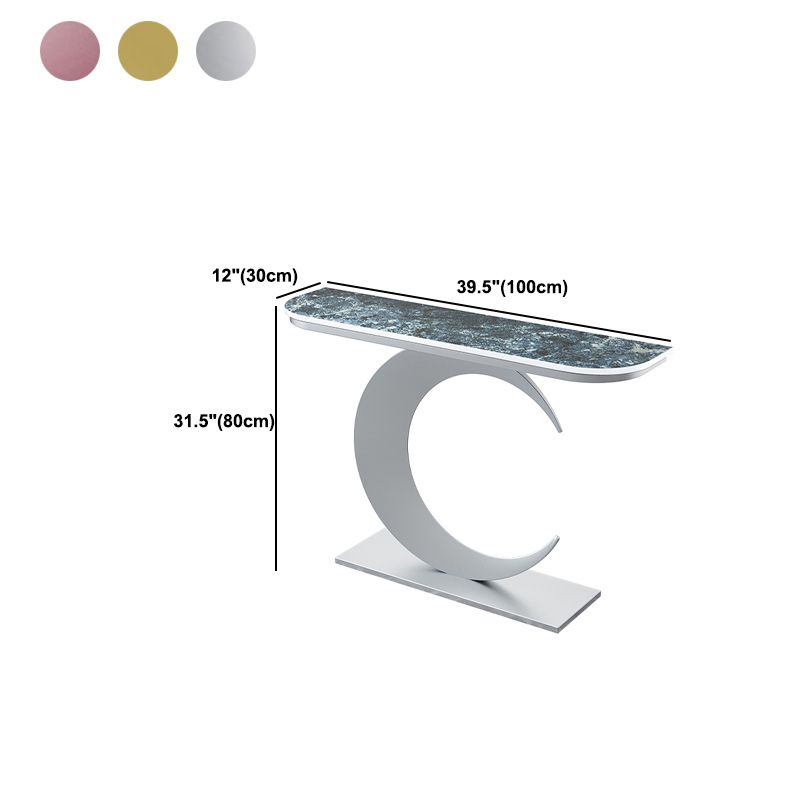 Glam Slate Console Table Stain Resistant Pedestal Scratch Resistant ...