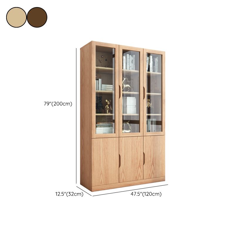 Storage Contemporary File Cabinet Wooden Frame Glass Doors Filing ...