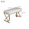 2 Drawers Stone Office Desk Glam 29.53" Tall Writing Desk with Iron ...