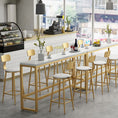 Glam Style Upholstered Barstool Round Low Back Bar Stool with Gold ...