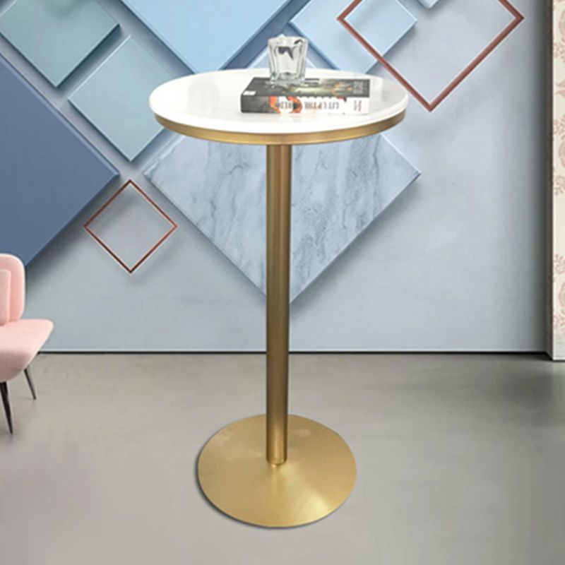 White Pub Table Set with Metal Chairs 1/2/3 Pcs Modern Round Bar Set ...