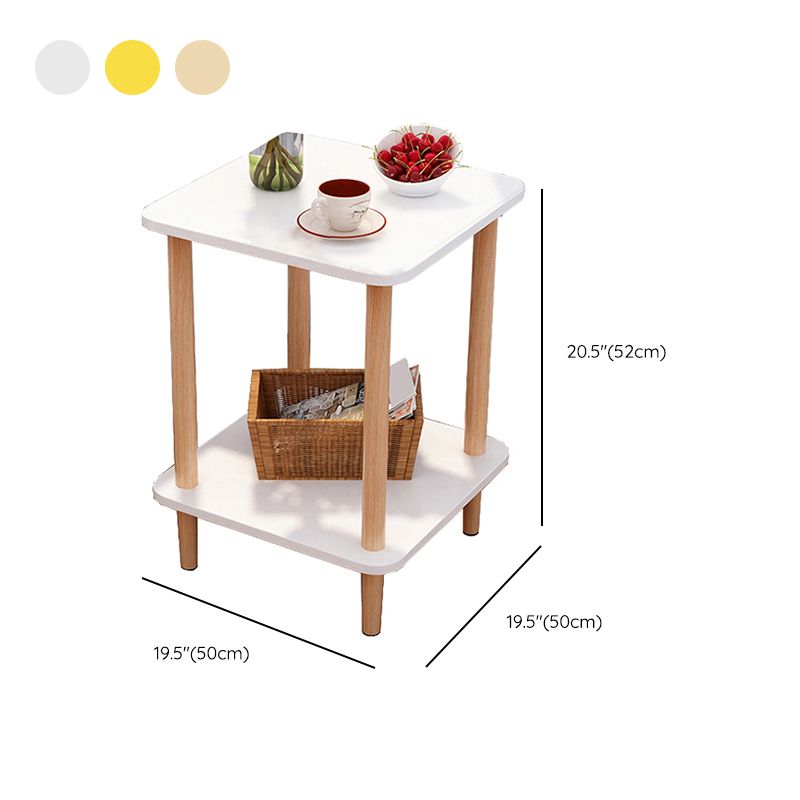 Wood 4 Legs End Table Modern Side End Snack Table for Living Room ...