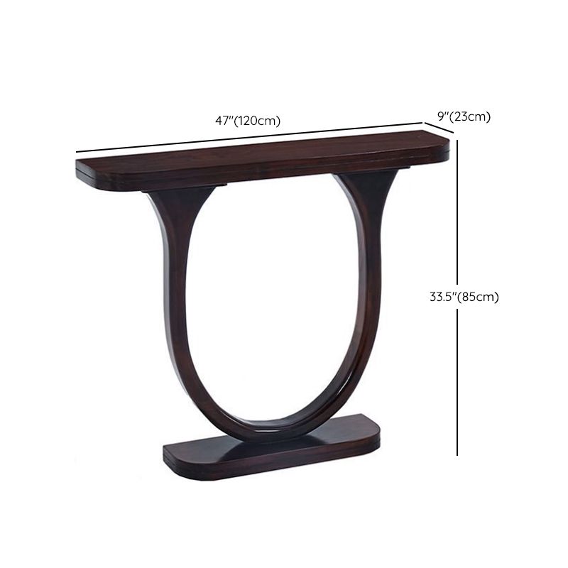 Solid Wood Half Moon Console Table 33.46" Tall 1-shelf Accent Table ...