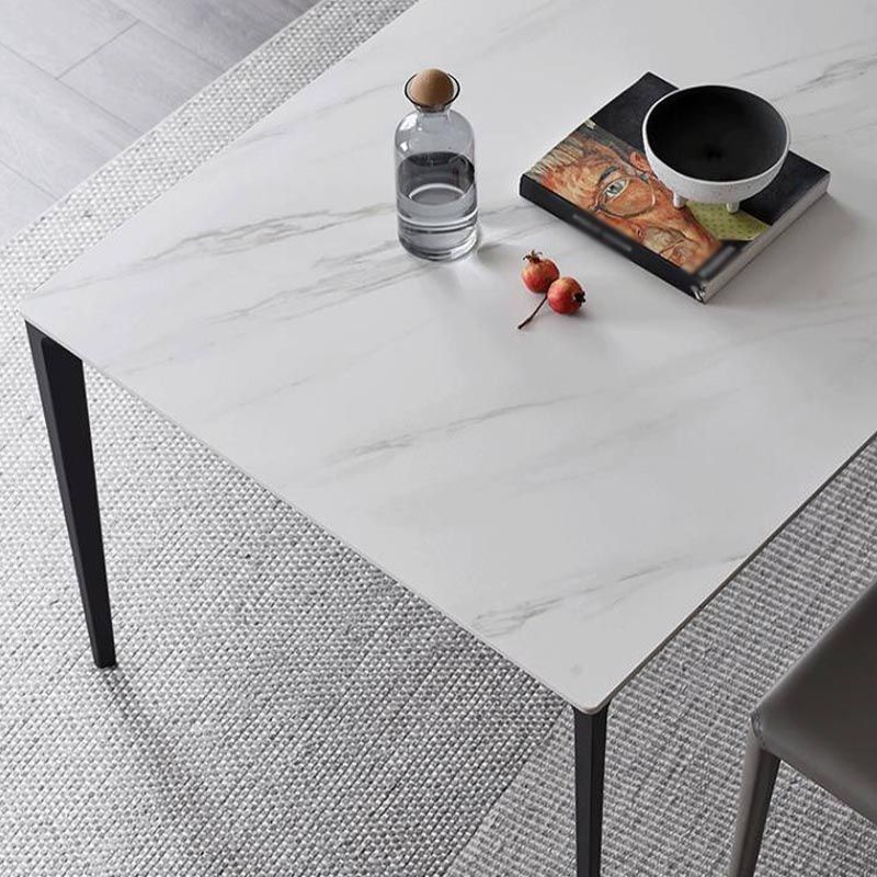 Stone Modern Rectangle Dining Table Matte Finish 4 Legs Table for ...