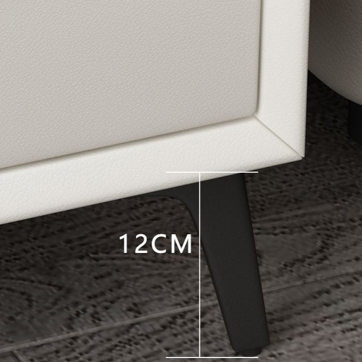 Modern 20 Inch Tall Nightstand 2-Drawer Storage Stone Top Imitation ...