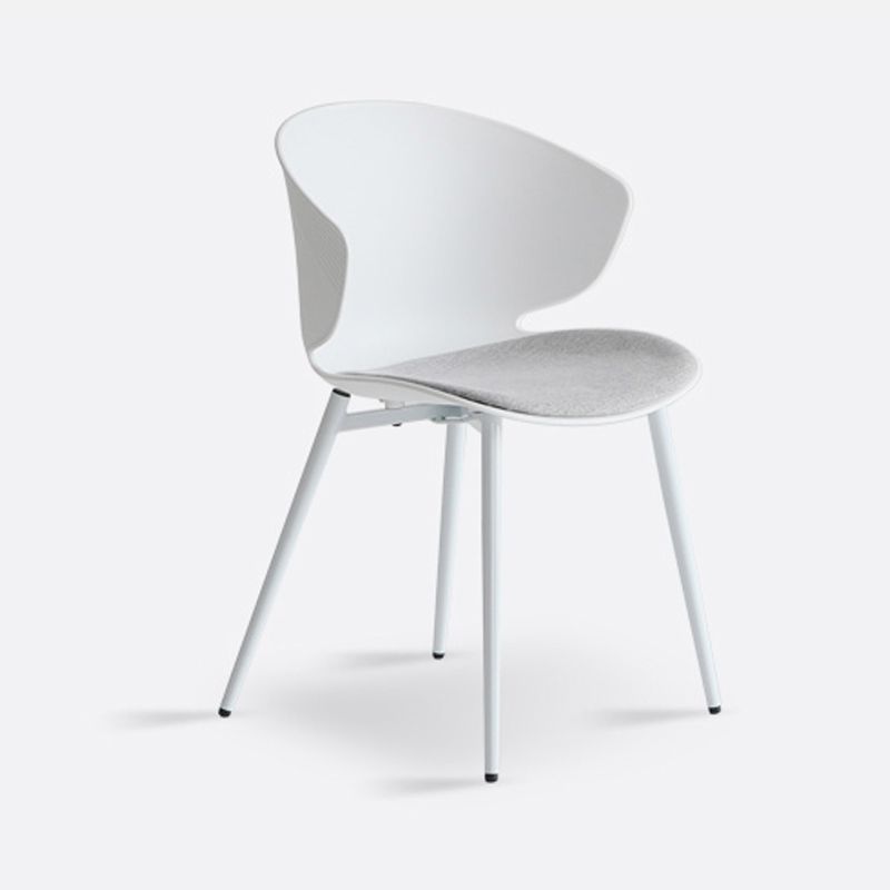 Modern Dining Room Upholstered Wingback Plastic Armless Dining Chair ...